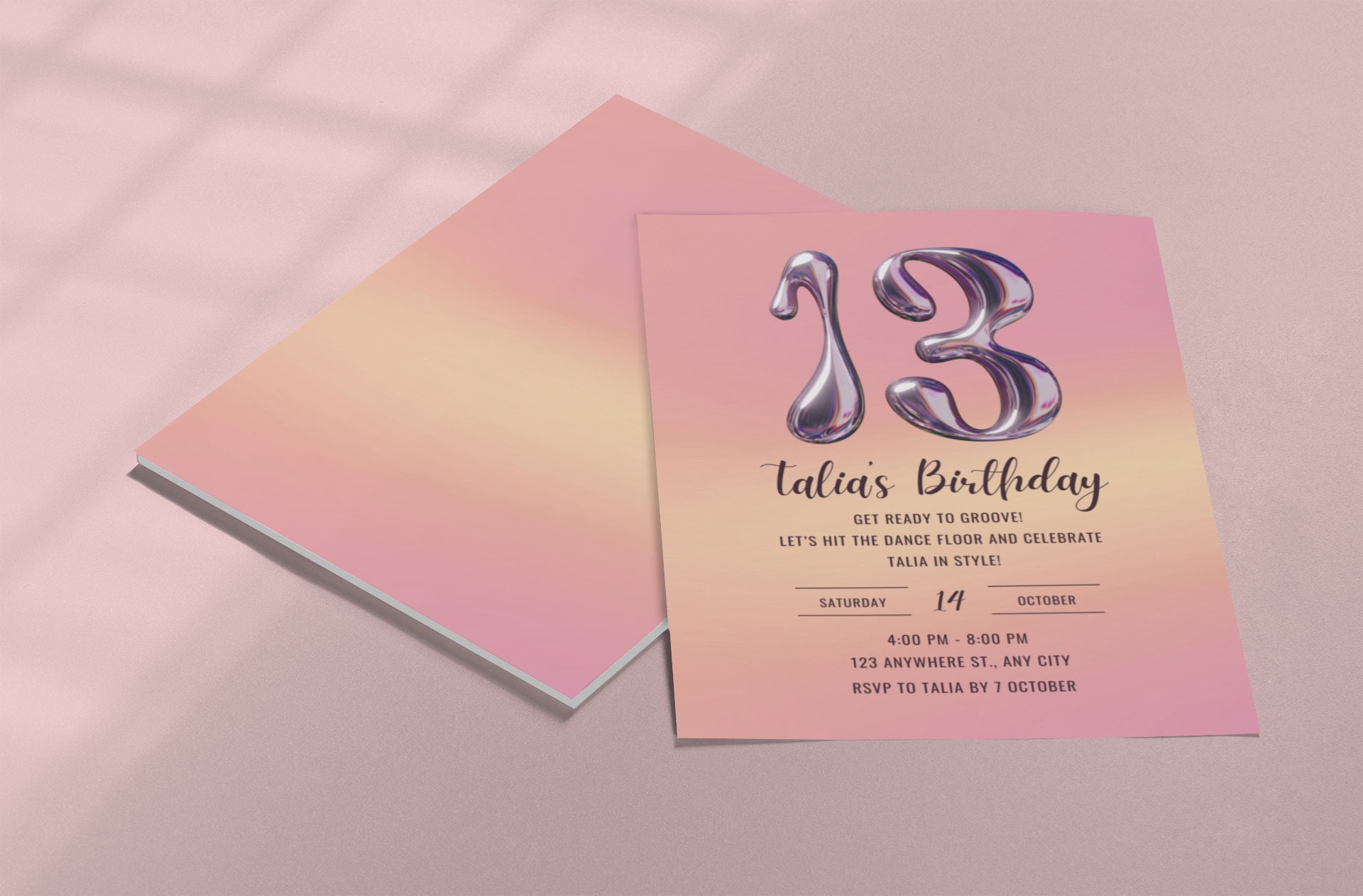 Editable Canva Template Birthday Party Invitation Digital Download - Etsy