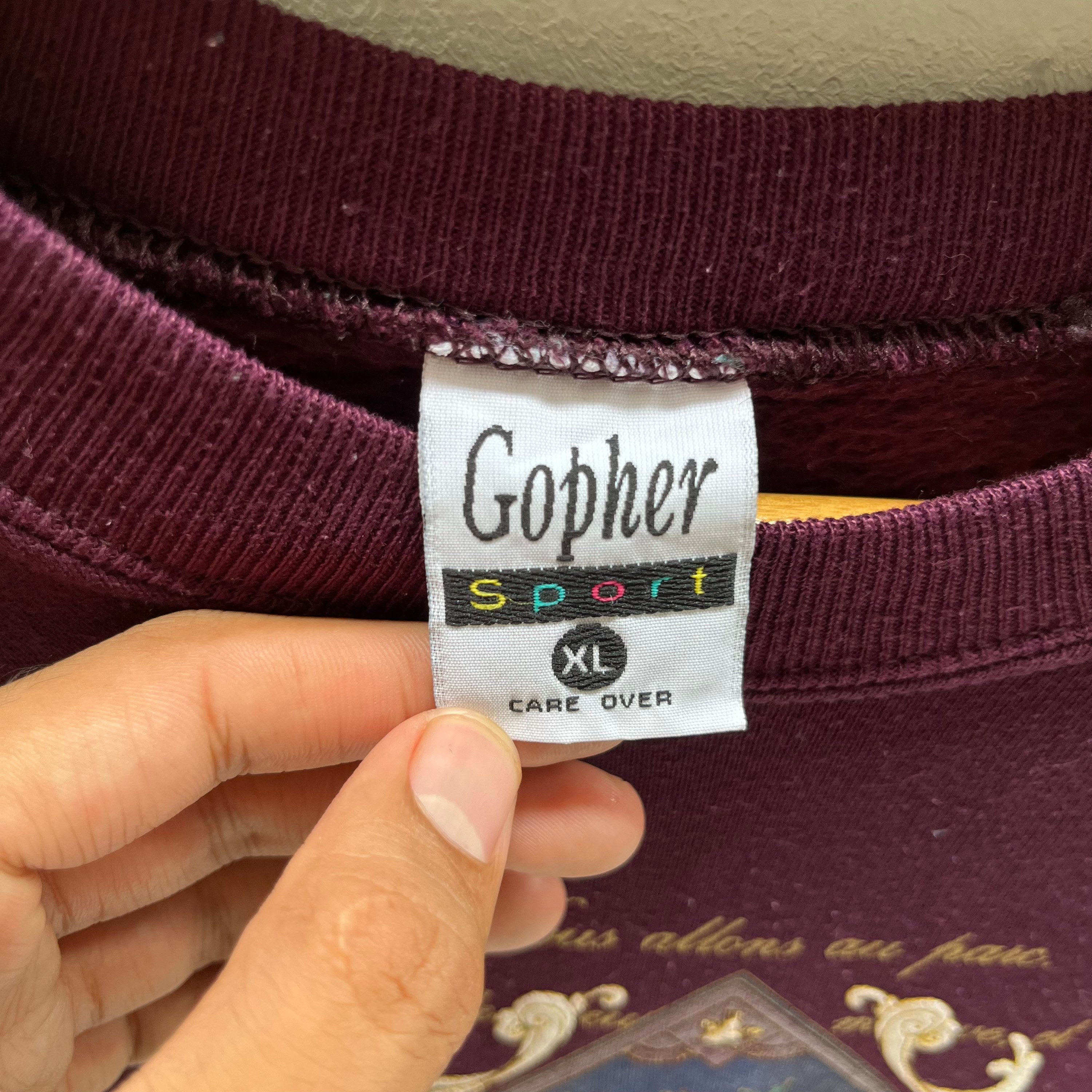 Vintage Gopher Sports Tag Big Logo Printed Sweatshirt Crewneck Jumper ...