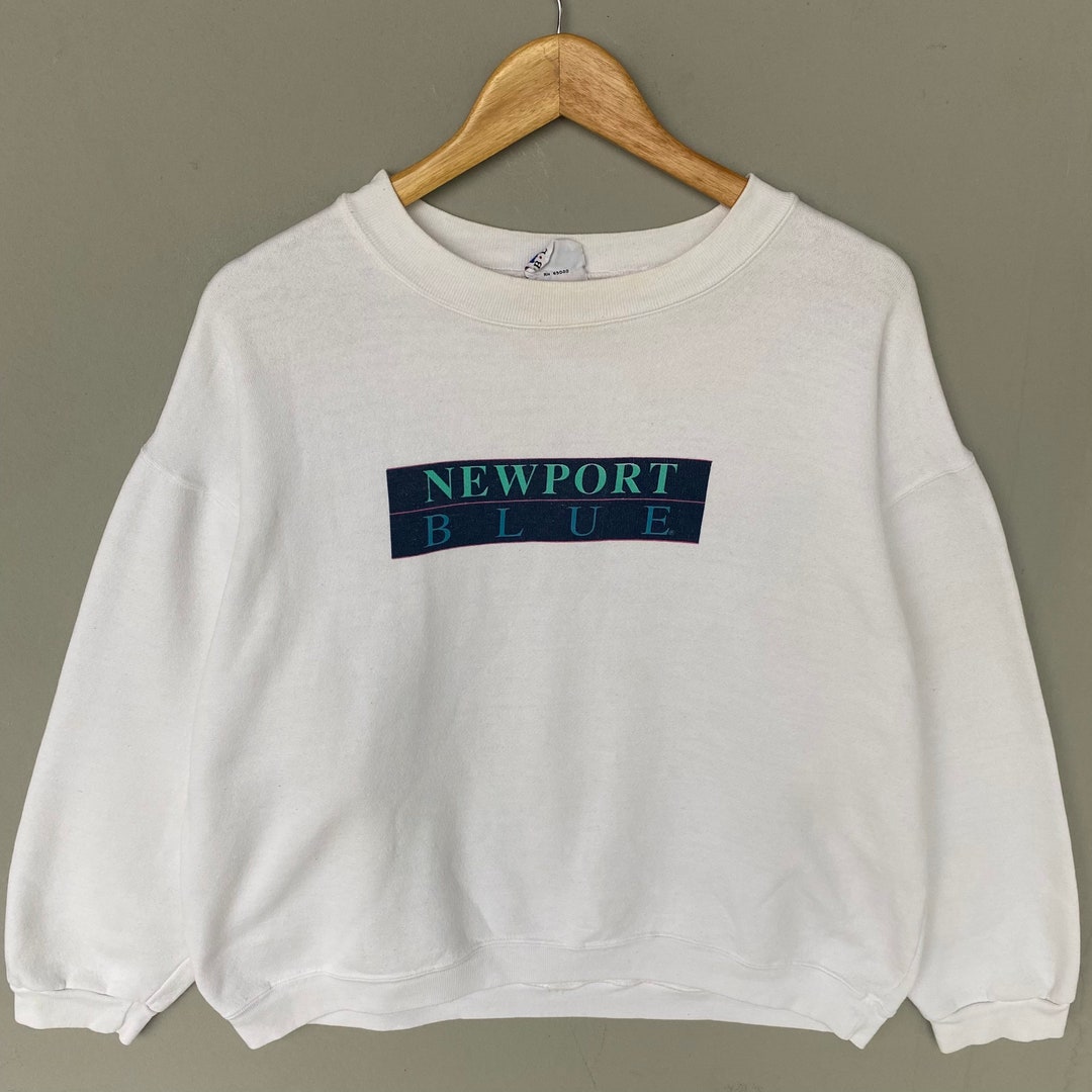 Vintage Newport Blue Big Logo Back Print Sweatshirt Crewneck Baggie ...