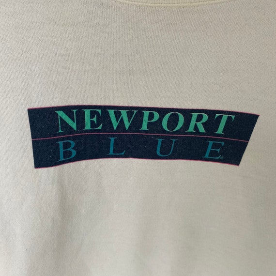 Vintage Newport Blue Big Logo Back Print Sweatshirt C… - Gem