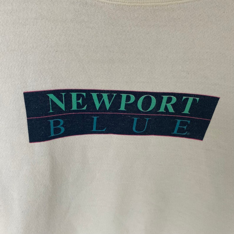 Vintage Newport Blue Big Logo Back Print Sweatshirt Crewneck Baggie ...