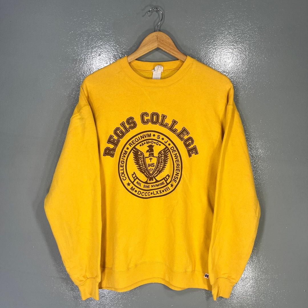 Vintage 90s Russel Tag Regis College Spellout Printed Logo Sweatshirt ...