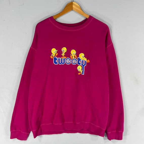 Vintage Warner Bros Tweety Bird Cartoon Big Logo Embr… - Gem