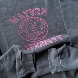 Vintage Y2K Tultex Tag Mayven University Big Logo Printed Sweatshirt ...