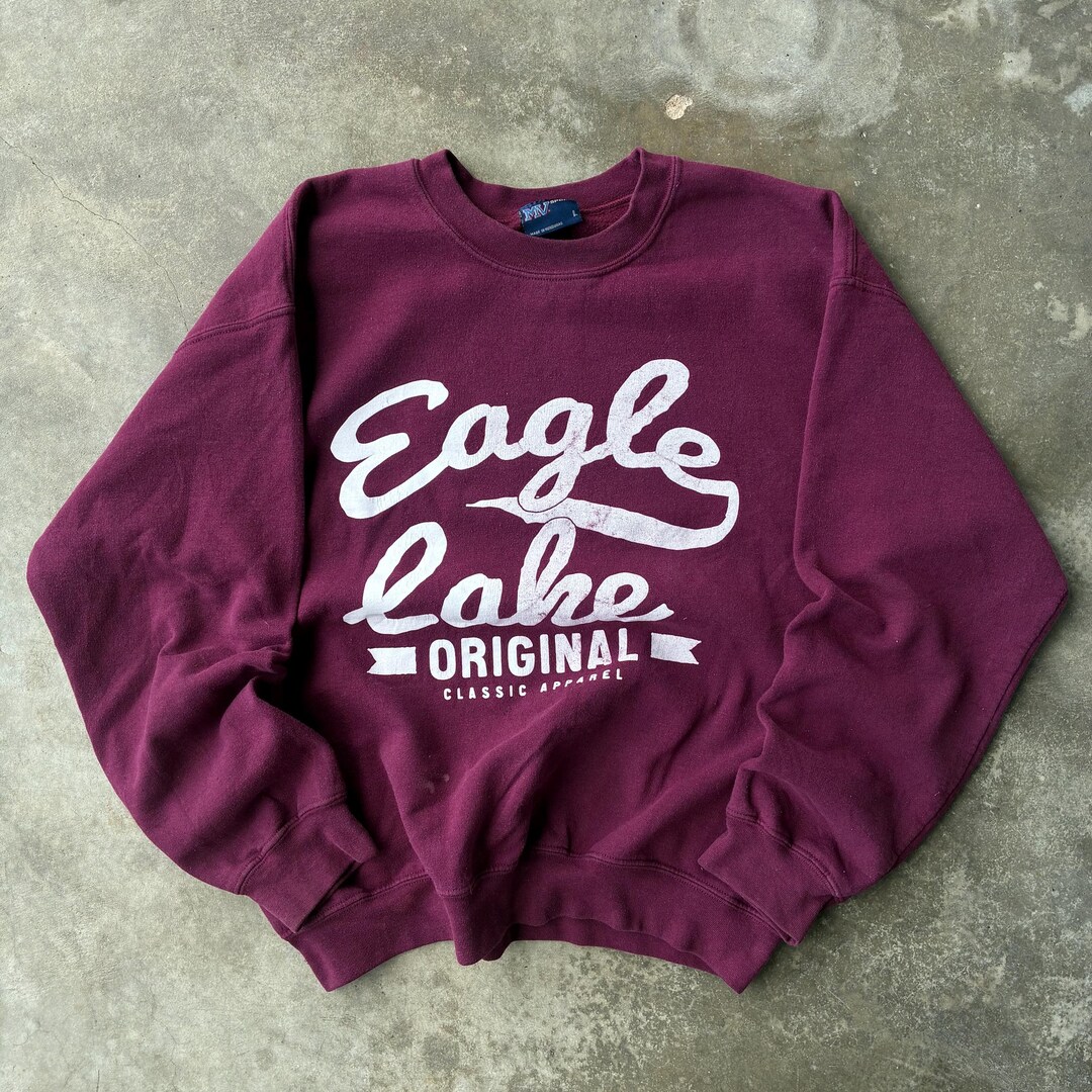 Vintage Y2K MV Sports Tag Eagle Lake Biglogo Printed Sweatshirt ...
