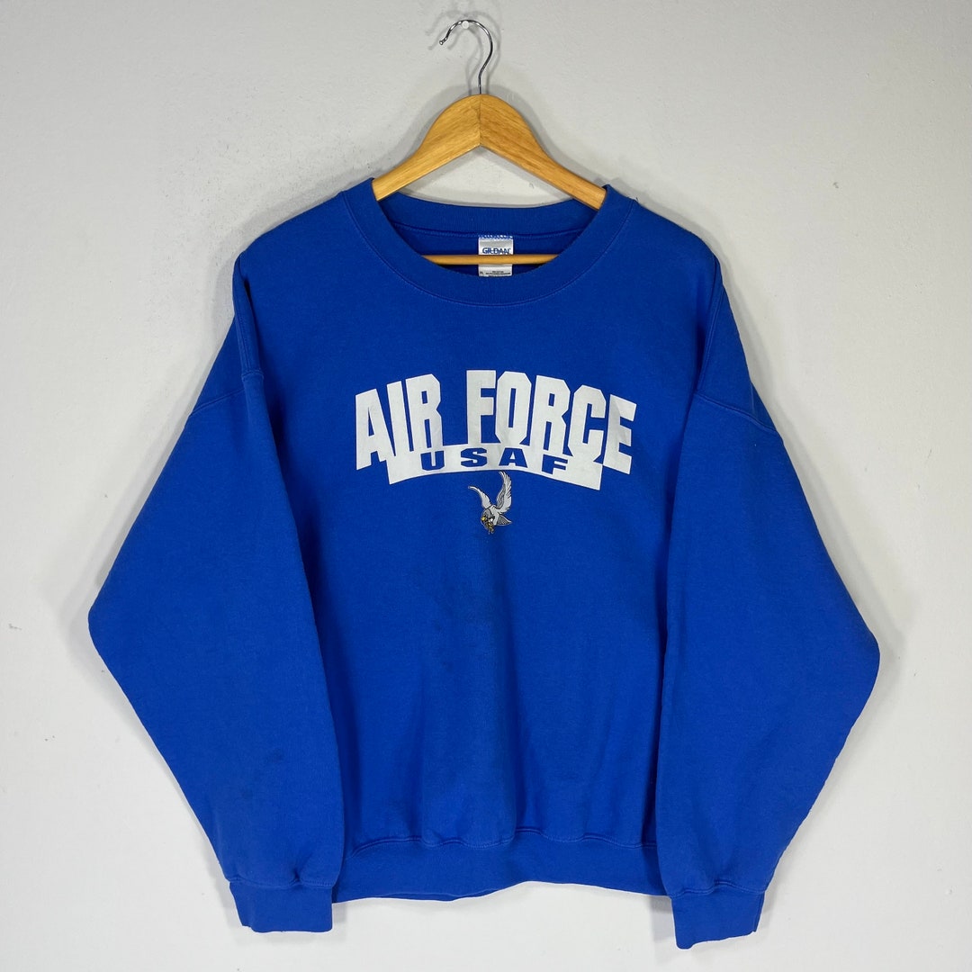 Vintage Y2K Gildan Air Force USAF Spellout Big Logo Printed Sweatshirt ...