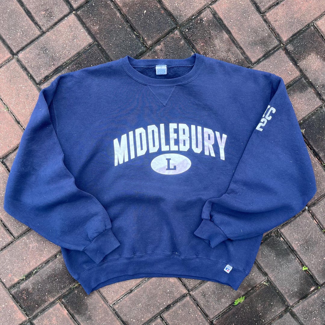 Vintage Y2K Russell Tag Middlebury College Spellout Big Logo Printed ...