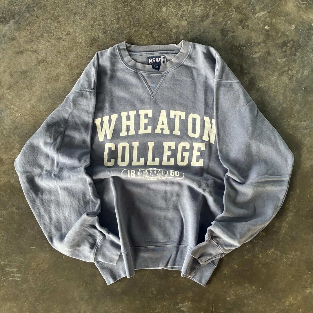 Vintage Y2K Gear Tag Wheaton College Spellout Biglogo Printed ...