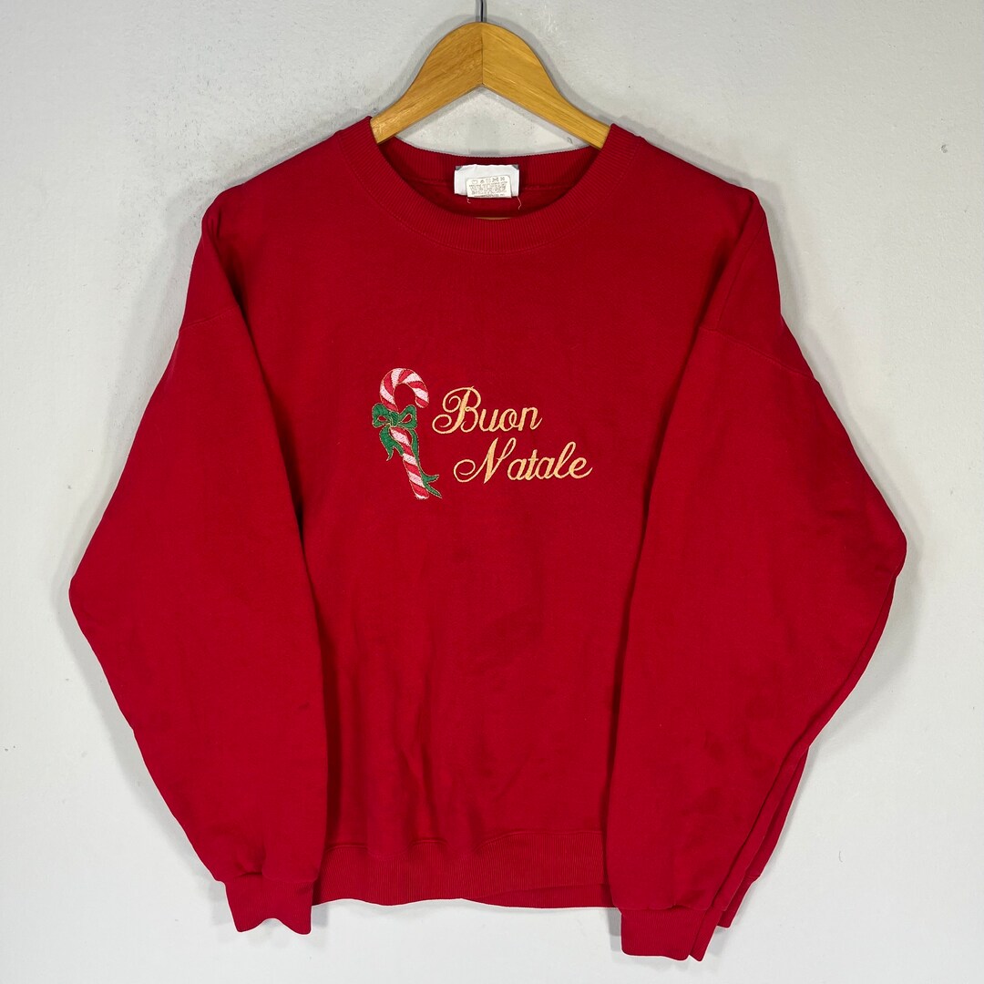 Vintage Lee Tag Buon Natale Biglogo Embroidered Sweatshirt Crewneck ...