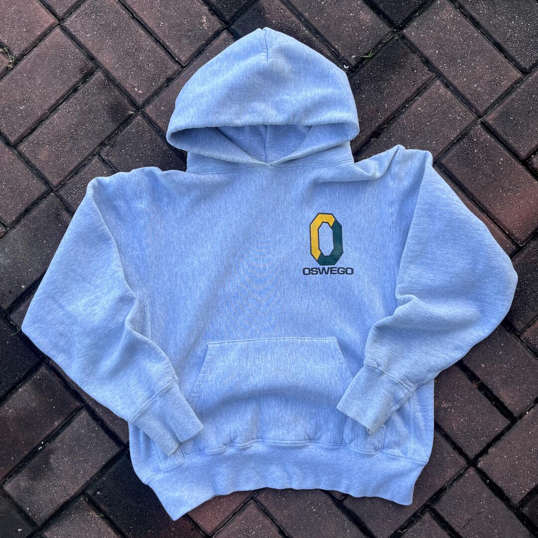 Vintage Y2K Eagles Tag Oswego University Small Logo Printed Sweatshirt Hooded Crewneck Pullover ...