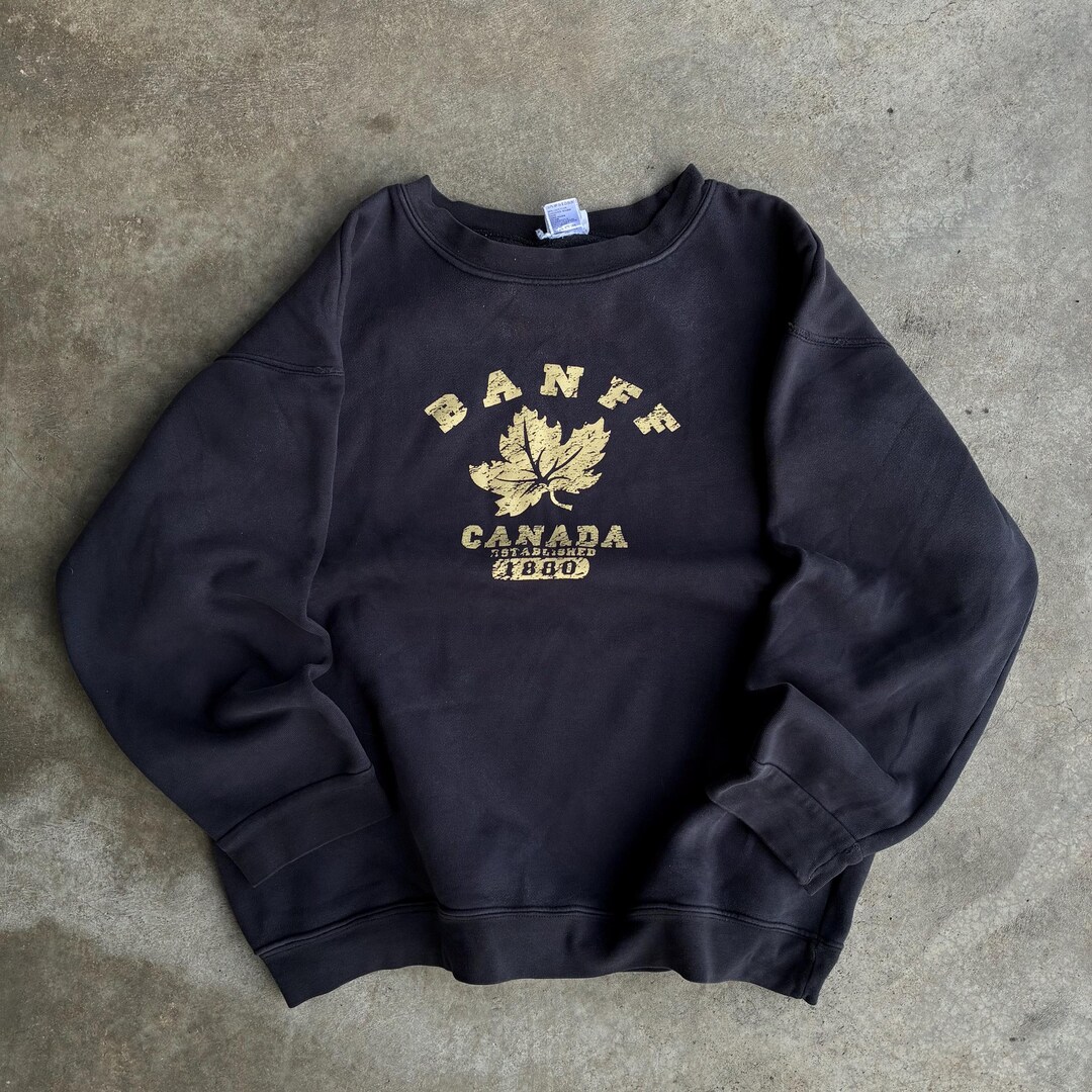 Vintage Y2K Tag Banff Canada Spellout Big Logo Printed Sweatshirt ...