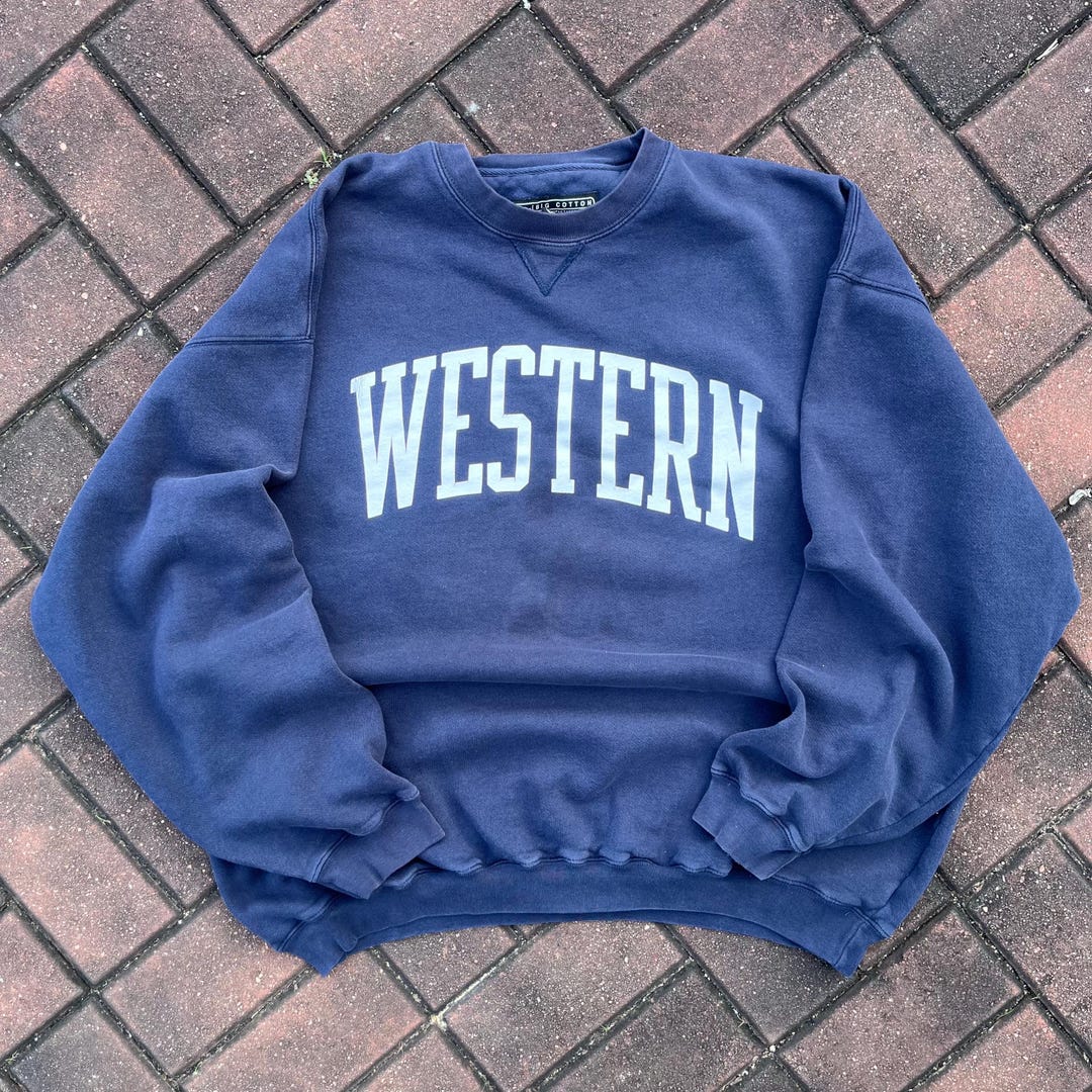 Vintage Y2K Gear Tag Western Spellout Big Logo Printed Sweatshirt ...