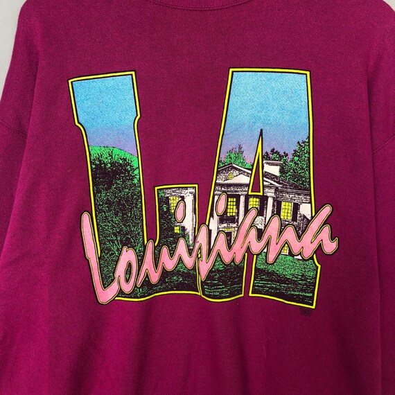 Vintage 90s Tultex Tag Lousiana Big Print Logo Colour… - Gem