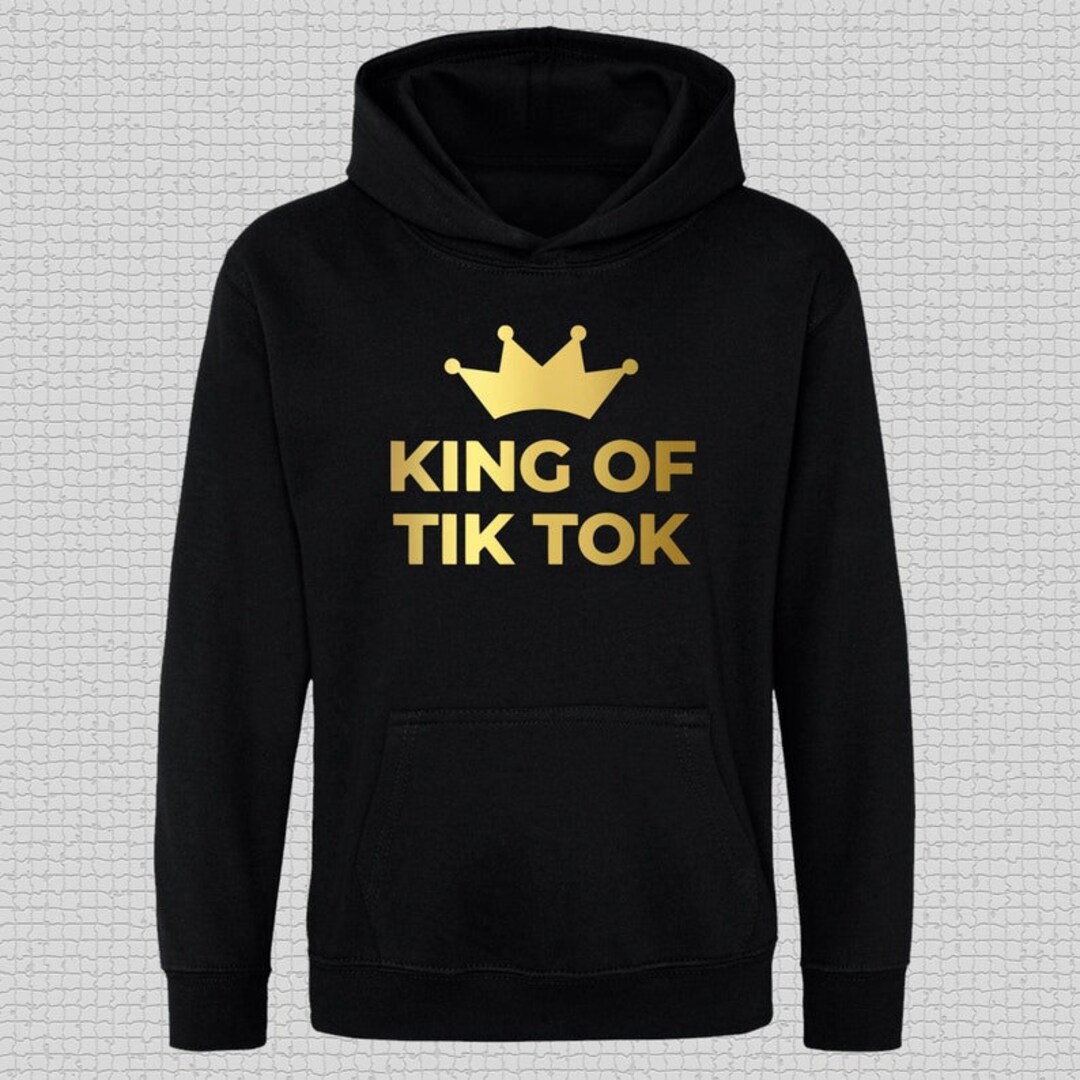 TIK TOK Boys Hoodie Jumper KING of Tiktok Hoody Youtuber Merch Cool Tik ...