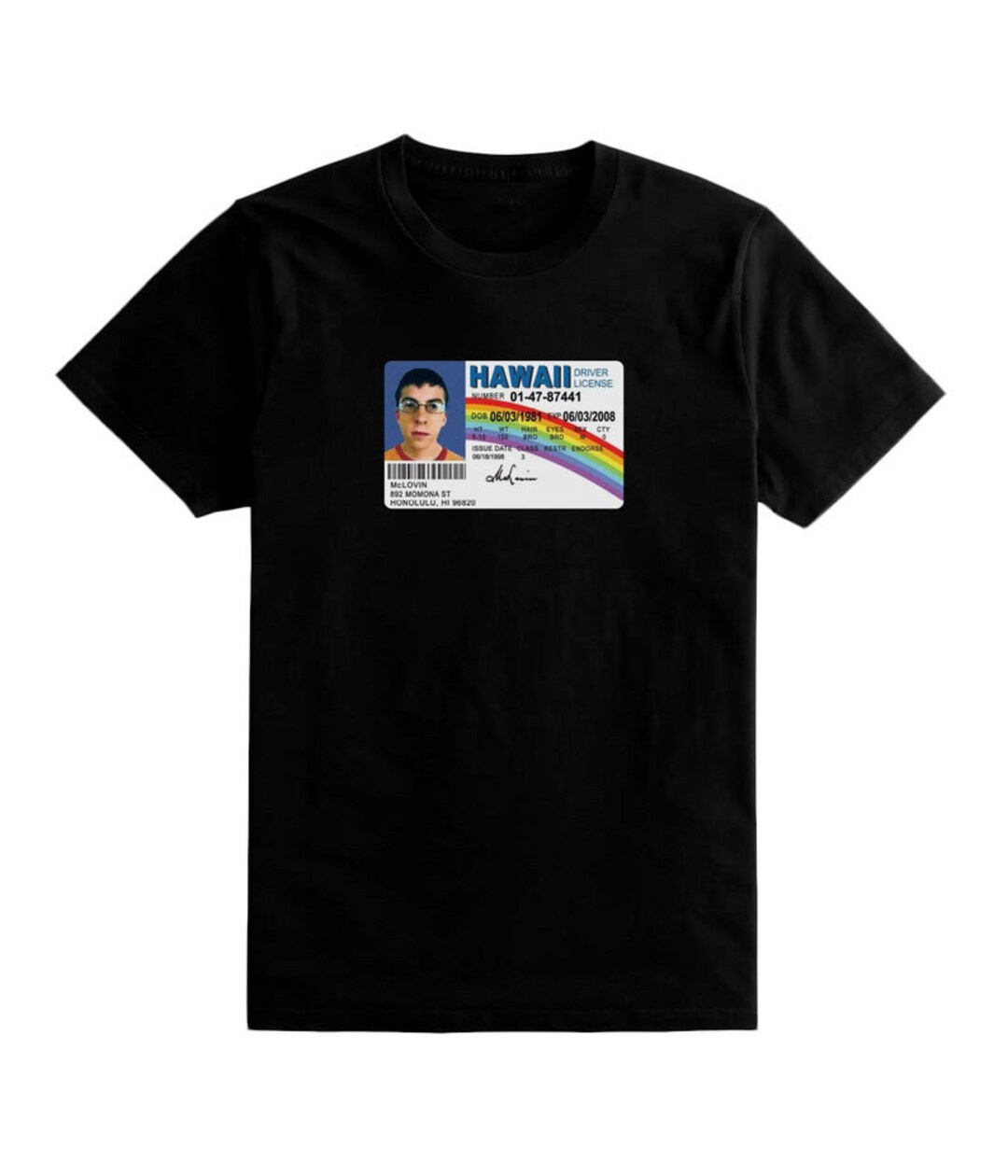 New Mclovin Fake ID Adults T-shirt Superbad Movie - Etsy