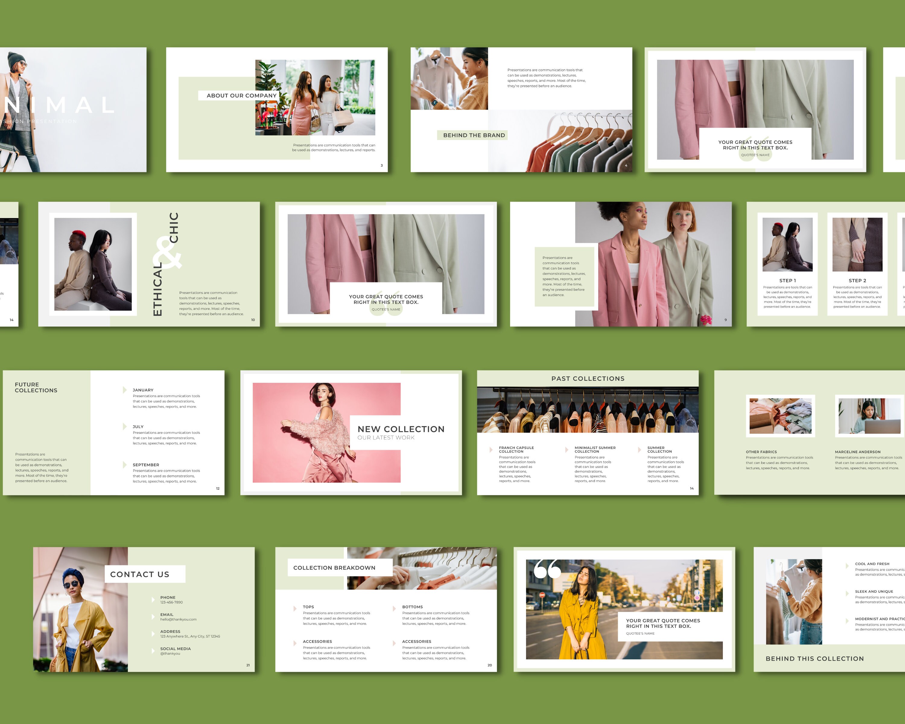 Minimal Style Fashion Canva Presentation Template - Etsy