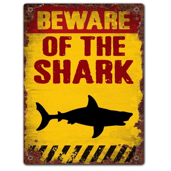 Shark Warning Sign - Etsy UK