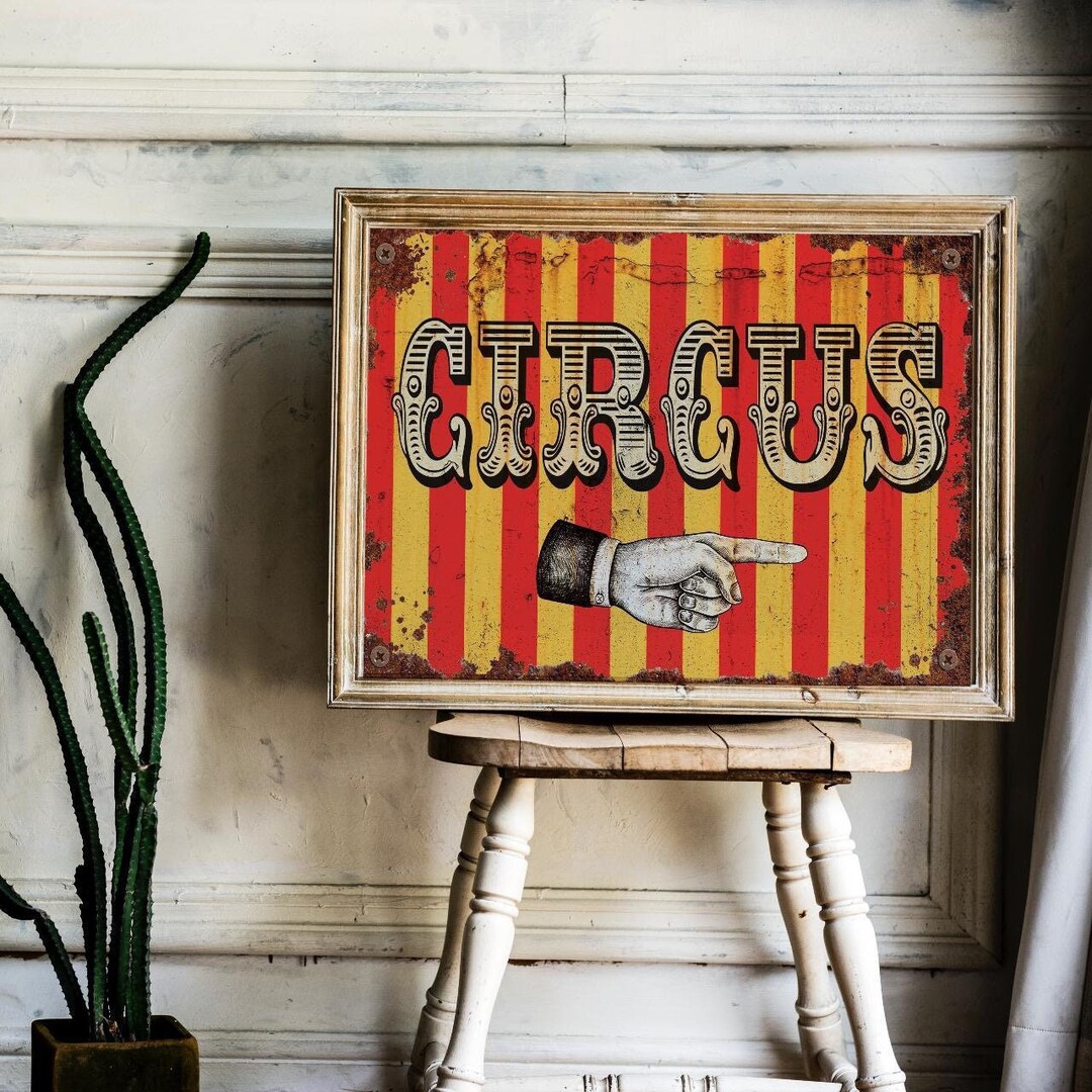 Circus Sign Art Print Vintage Effect Funfair Art Poster Wall - Etsy