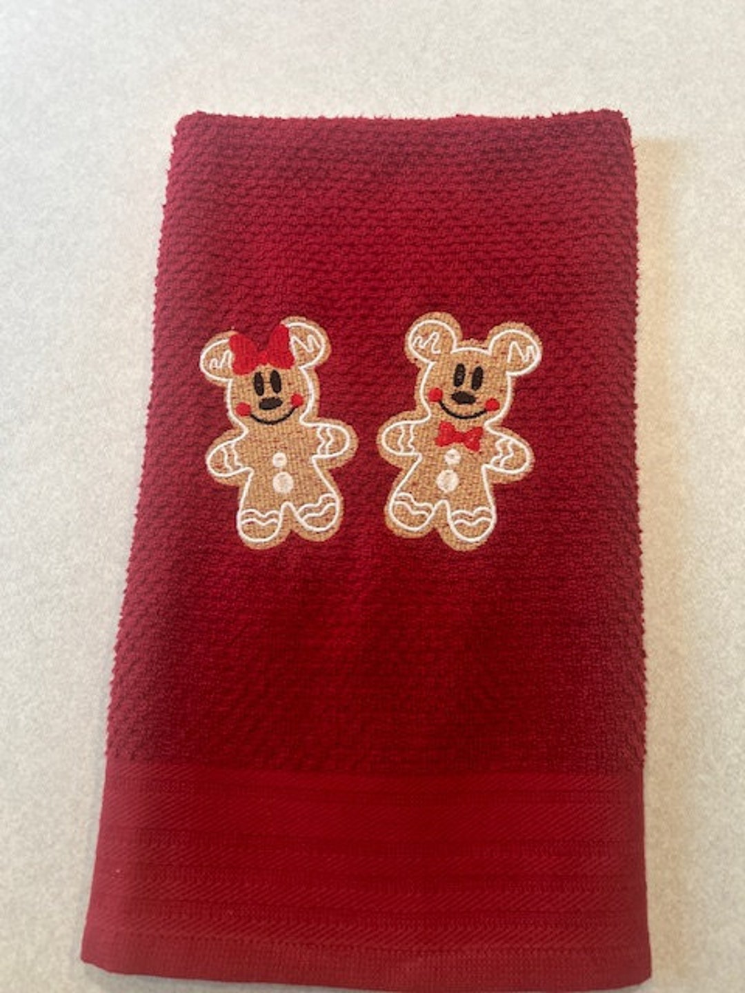 Mickey & Minnie Inspired Gingerbread Kitchen Towel - Etsy
