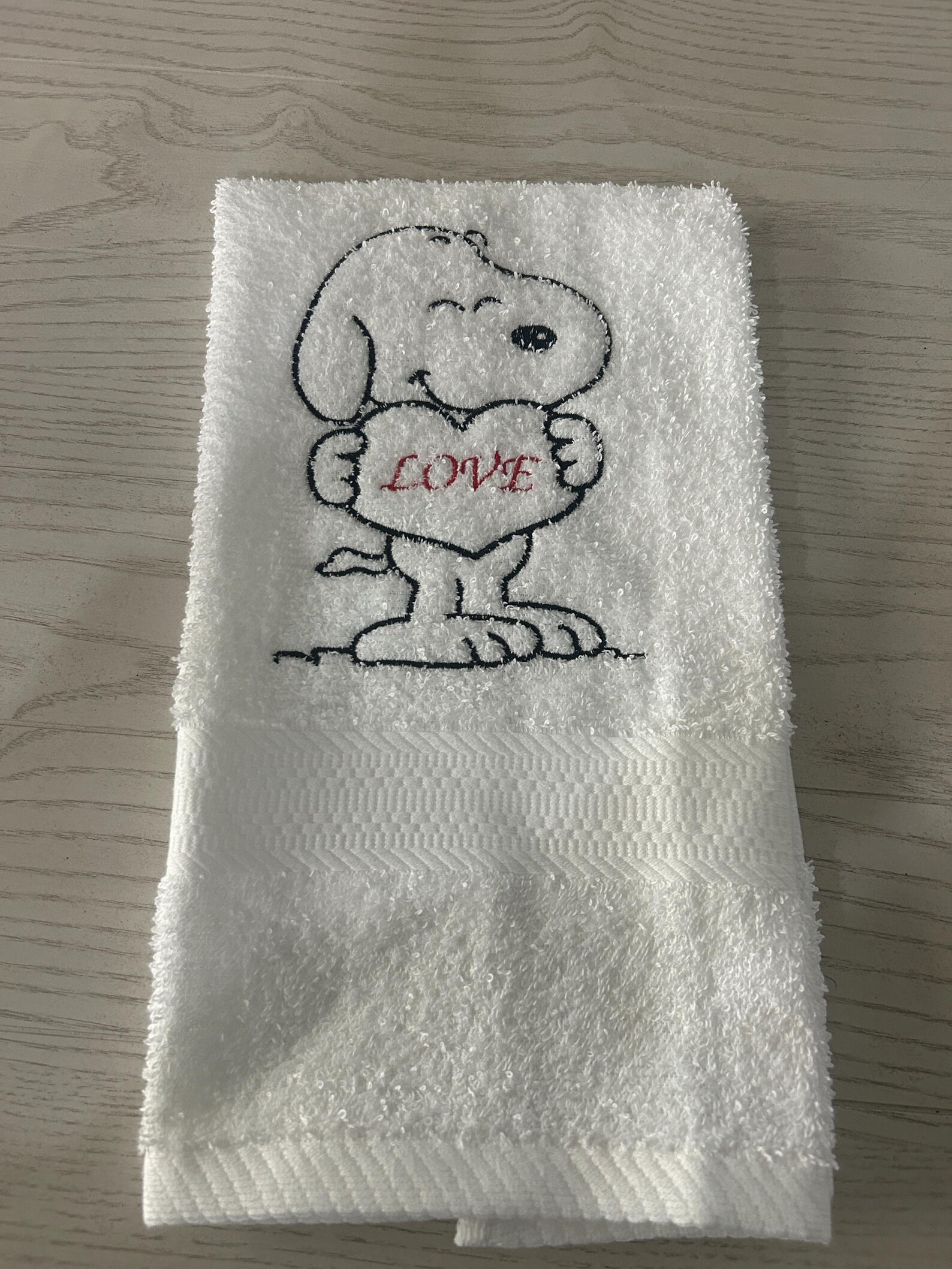 Valentines Day Snoopy Hand Towel - Etsy