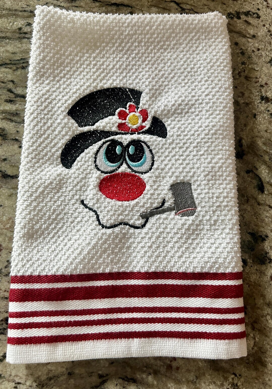 Frosty the Snowman Waffle Style Kitchen Towel - Etsy