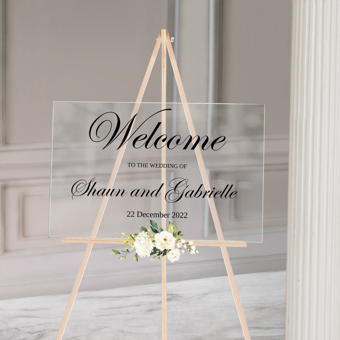 Vinyl Decal Sticker for Wedding Welcome Sign, Elegant Wedding Sign ...