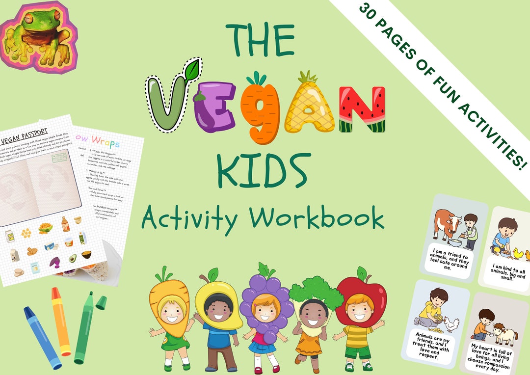 Vegan Kids Activity Workbook | Vegan Children’s Book | Vegan ...