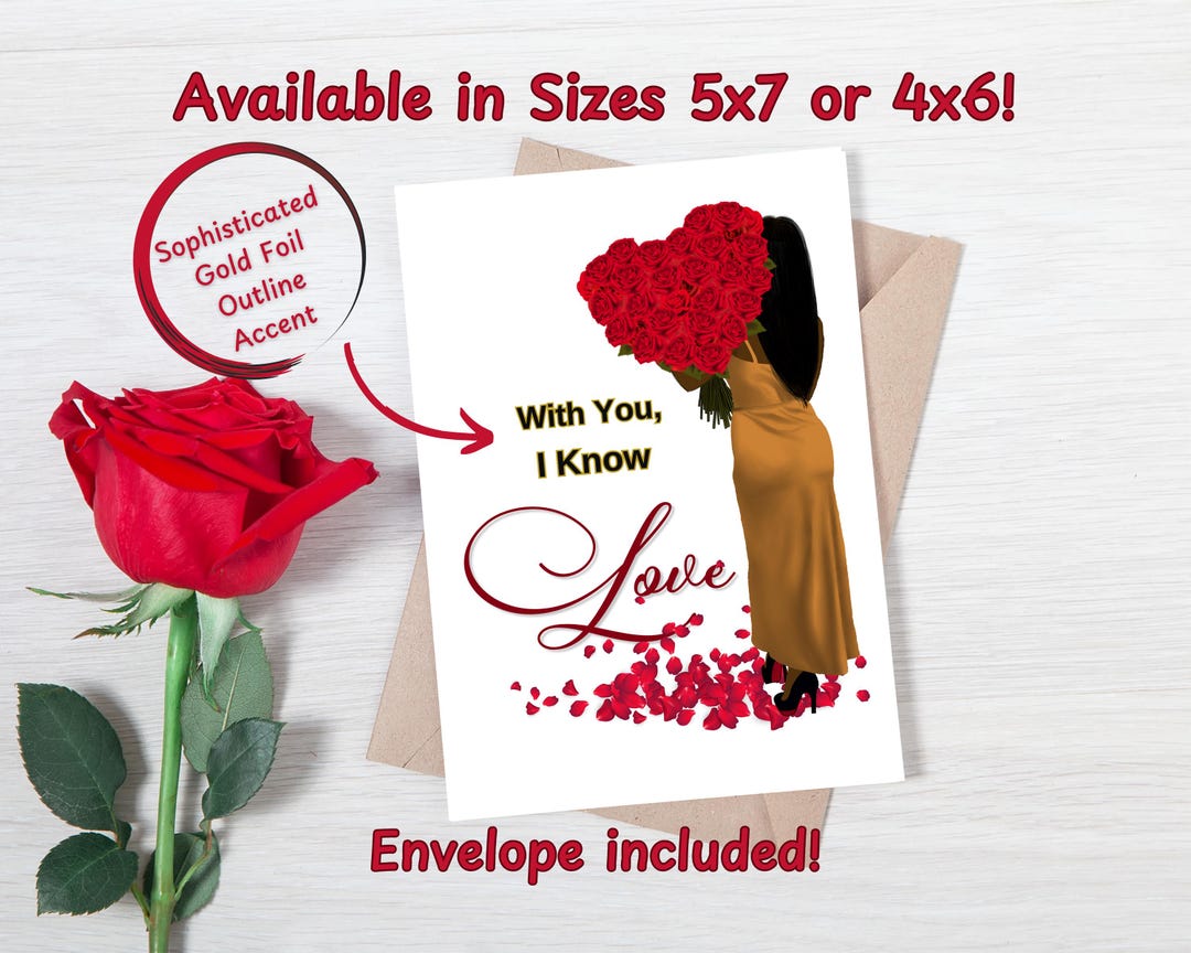 Black Love Valentine's Day Card With Foil Accents African American Hand ...