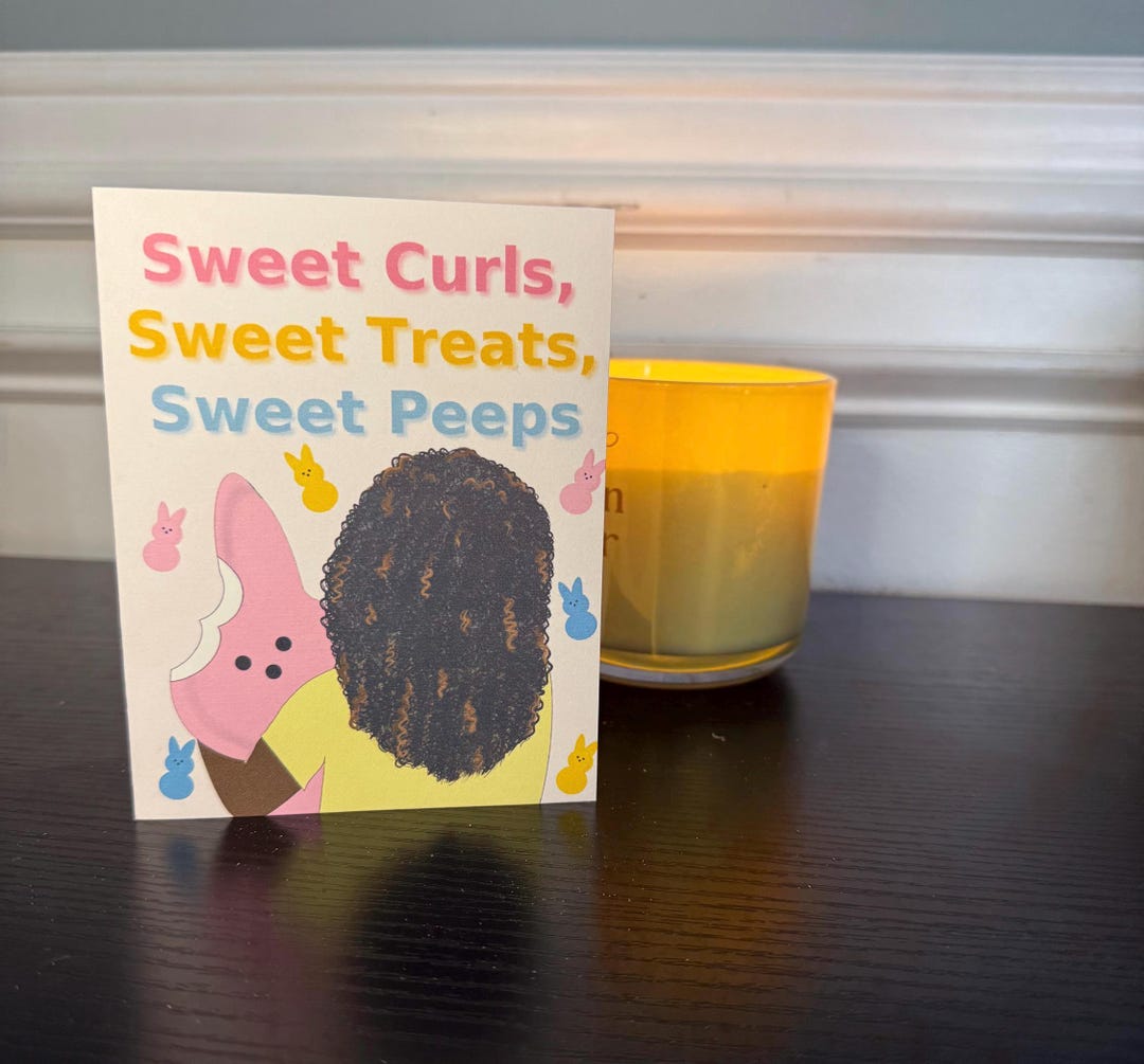 Sweet Peeps Easter Card | Black Girl Easter Card for Kids | Folded ...