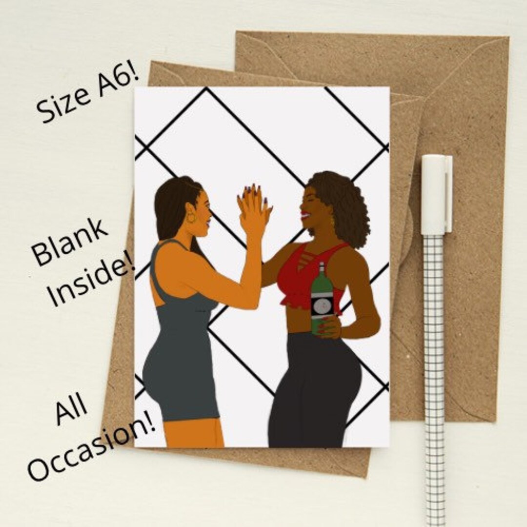 Black Woman Greeting Card, Blank Greeting Card, African American Card ...