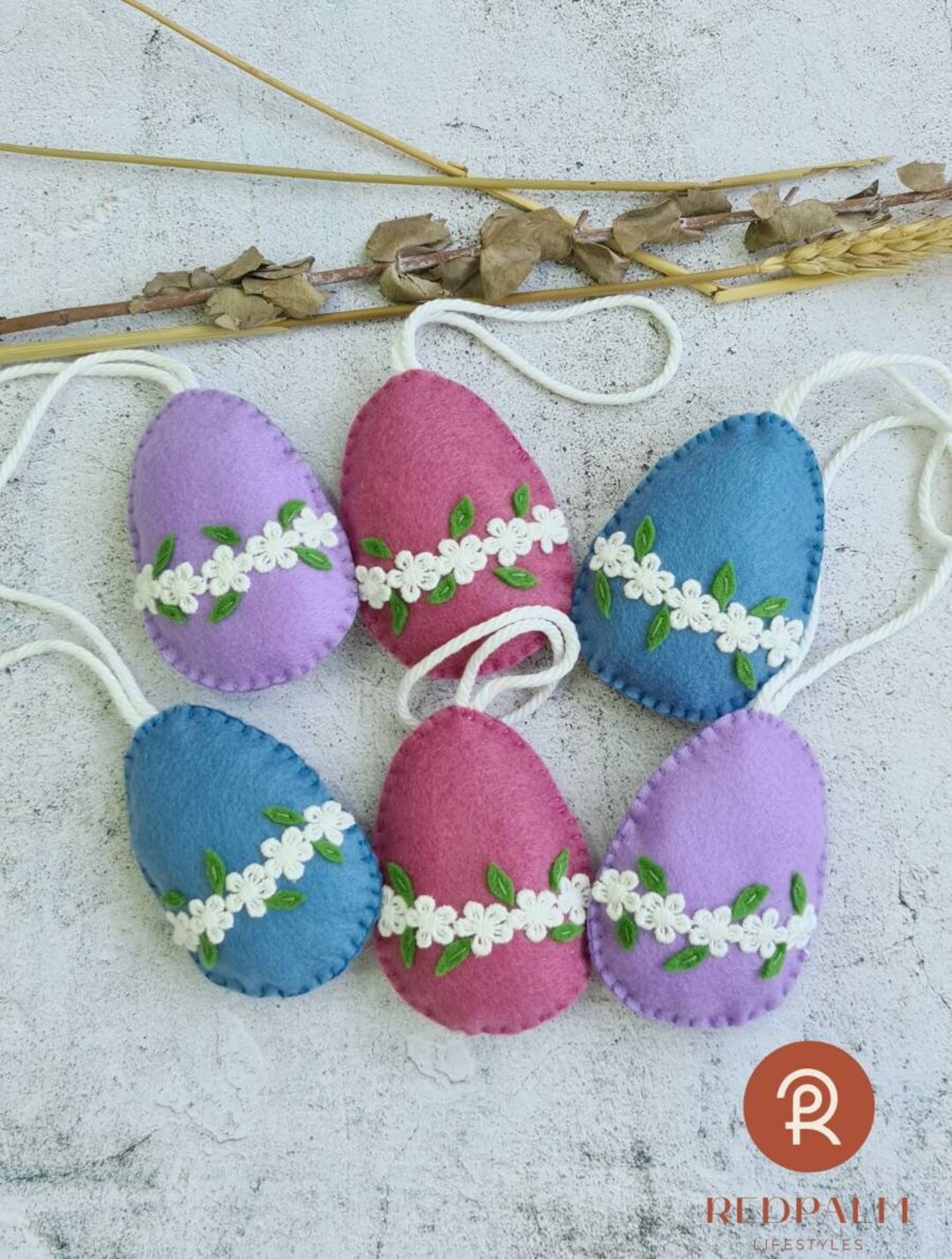 Felt Easter Eggs Ornaments, Home Decoration, Easter Ornaments, Home ...