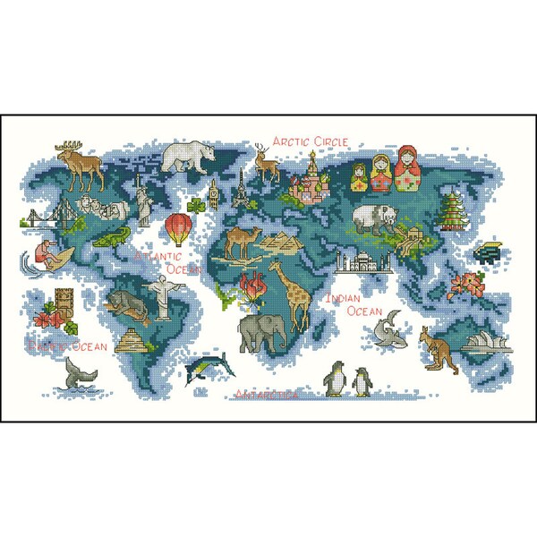 World Map Cross Stitch Pattern - Etsy