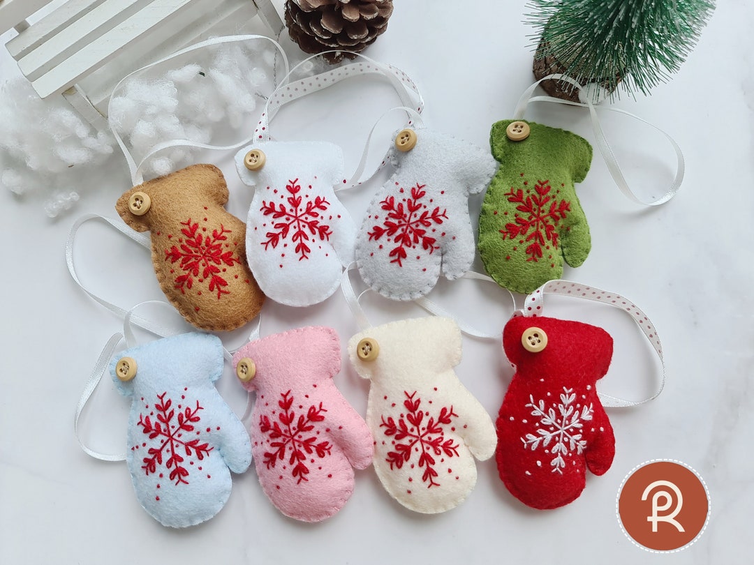 Felt Mitten Christmas Ornament, Christmas Tree Ornament, Christmas ...