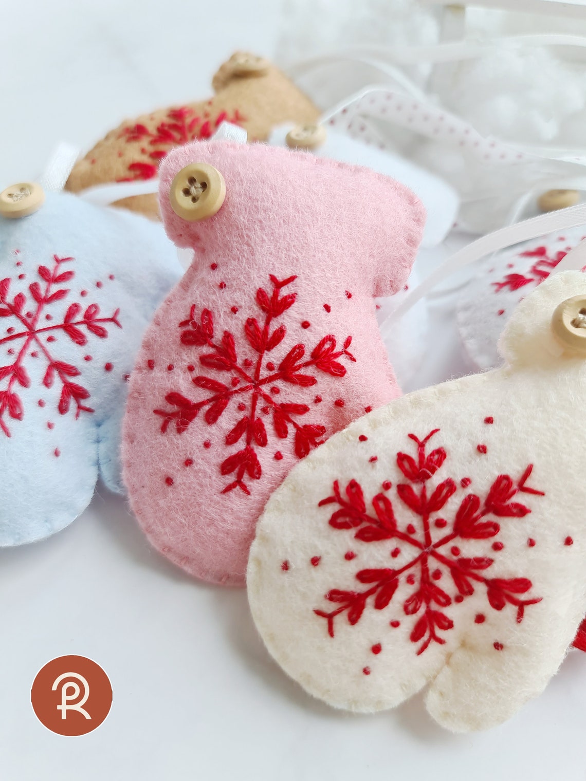 Felt Mitten Christmas Ornament, Christmas Tree Ornament, Christmas ...