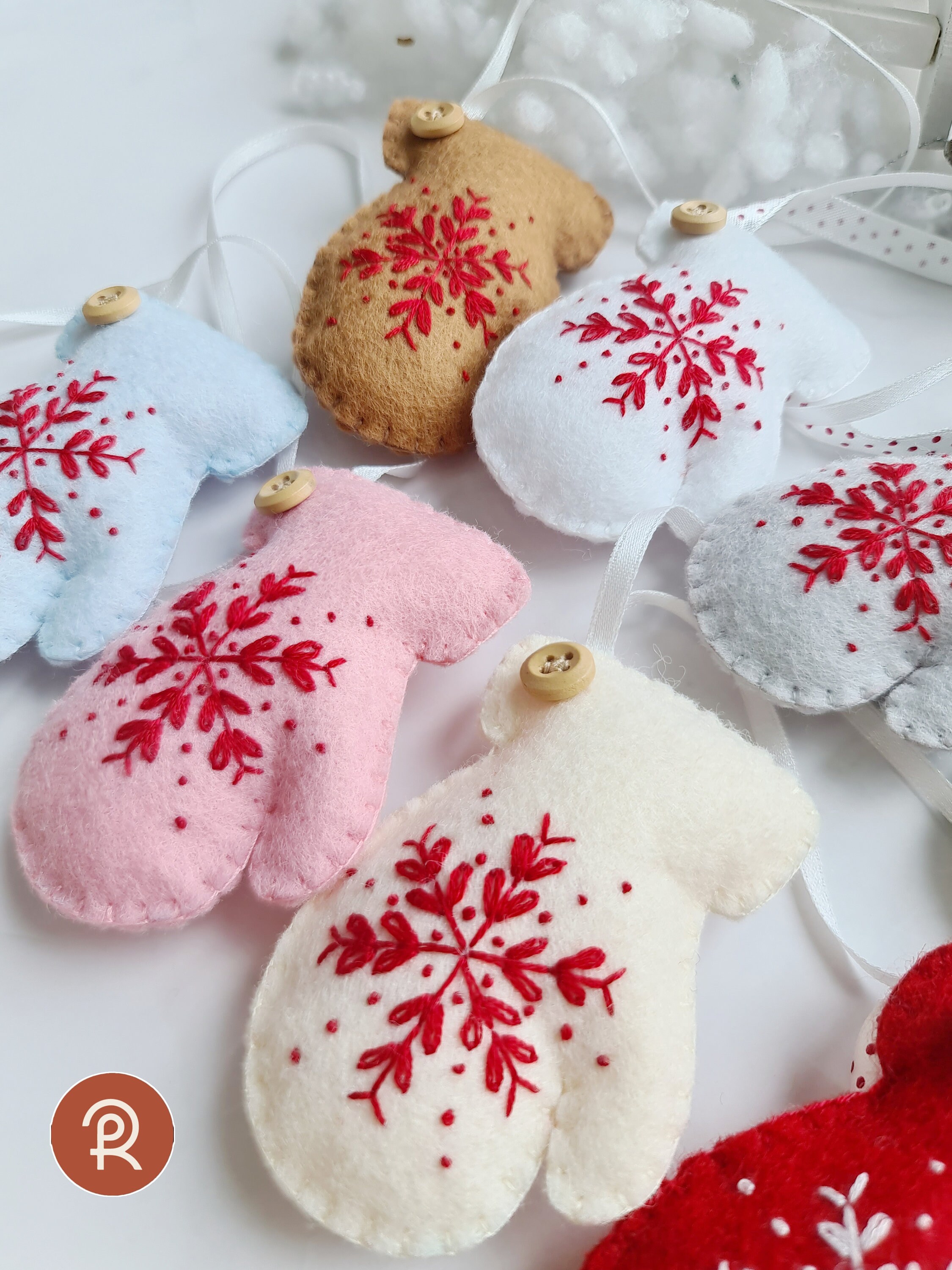 Felt Mitten Christmas Ornament, Christmas Tree Ornament, Christmas ...