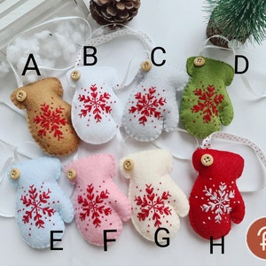 Felt Mitten Christmas Ornament, Christmas Tree Ornament, Christmas ...