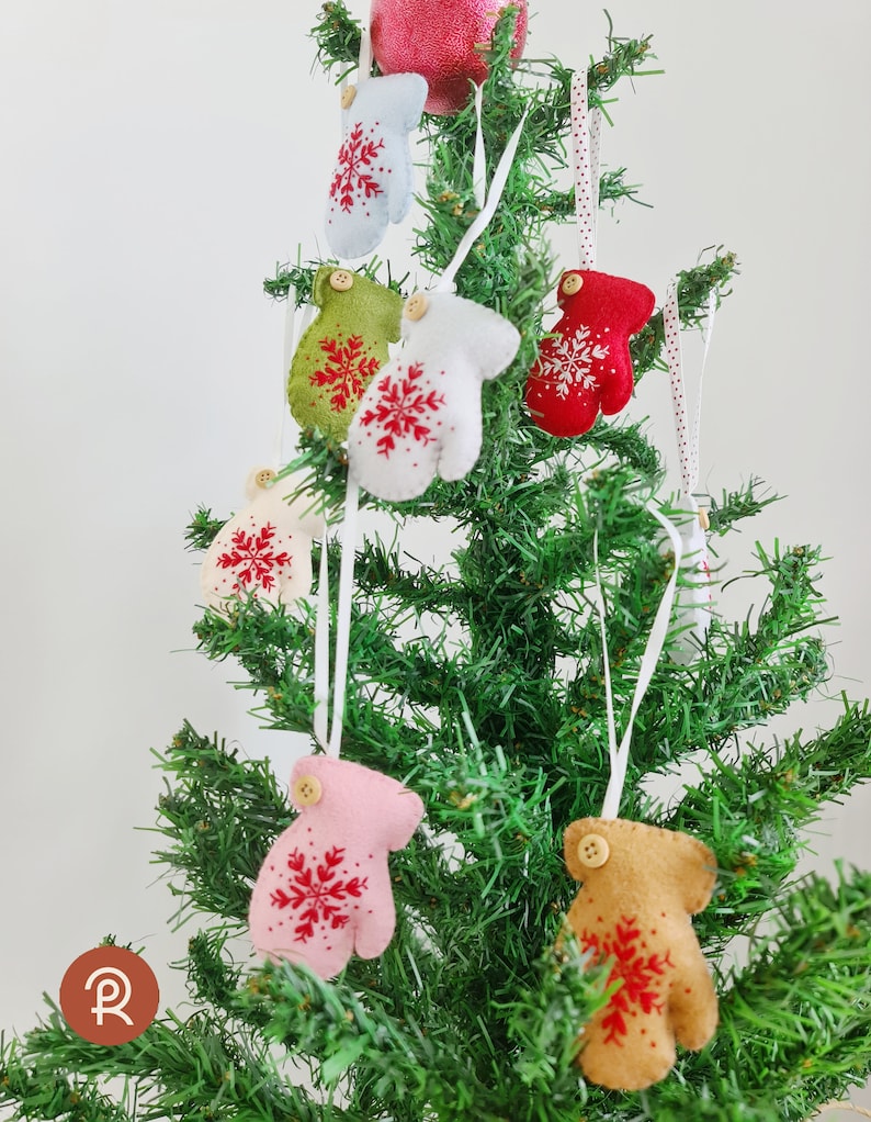 Felt Mitten Christmas Ornament, Christmas Tree Ornament, Christmas ...