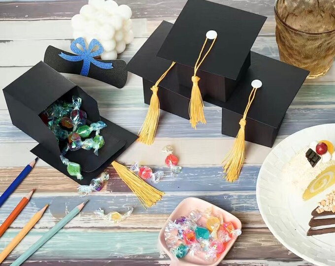Graduation Cap Favor Boxes Graduation Gift Box Graduation Box ...