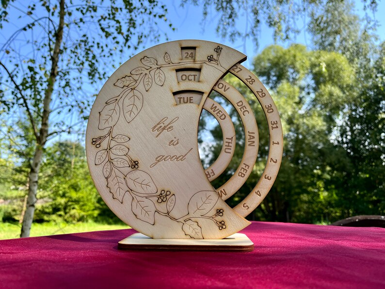 Desk Calendar | Perpetual Calendar | Personalized Calendar | Wooden ...
