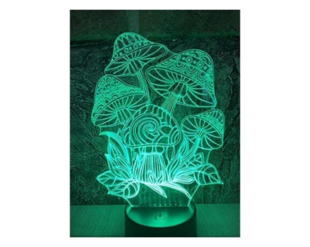 Psychedelic Mushroom Led Art, Color Changing Table Lamp, Trippy Night ...