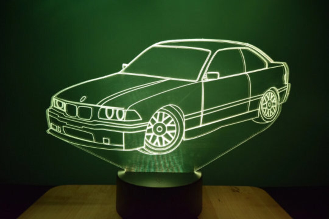 BMW E36 COUPE LED Night Lights, Car Lovers Art, Color Changing Bedside ...