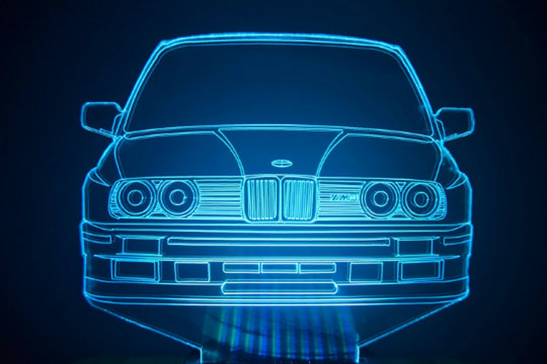 BMW E30 Front LED Car Night Light, Custom Personalized Acrylic Bedside ...