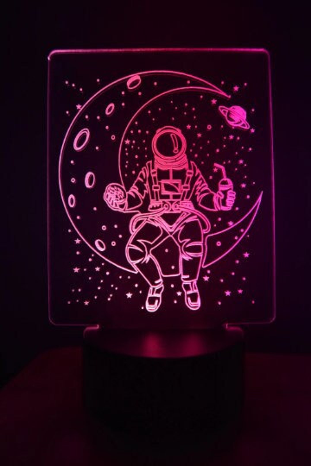 Astronaut in Space, Color Changing Led Bedside Lamp, Custom Night Light ...