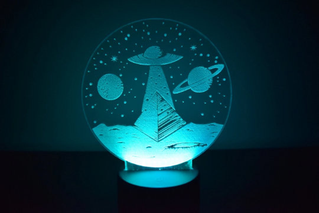 Ufo LED Desk Lamp, Color Changing Space Decor, Custom 3D Night Lamps ...