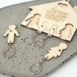 Family Key Holders - Wall Keychain Set With Kids and Parents, Eco ...