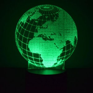 World Map Globe Led Lamp, Europe Map Night Light Lamp, Color Changing ...