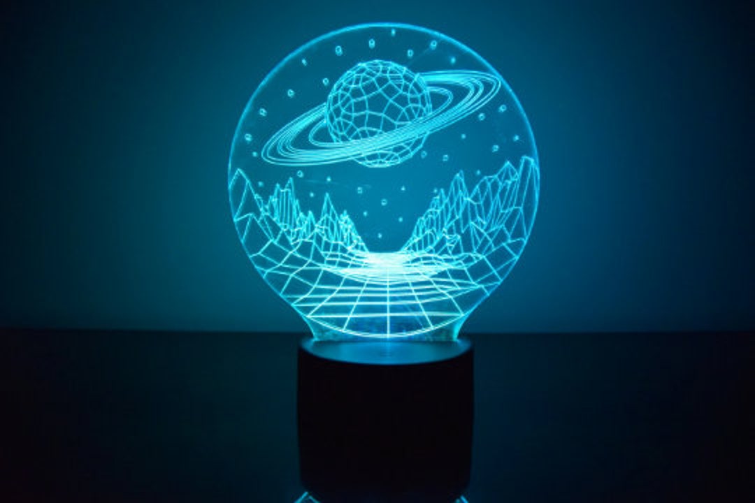 Cosmos Space Art Table Led Lamp, Custom 3d Night Light Lamp, Space Age ...