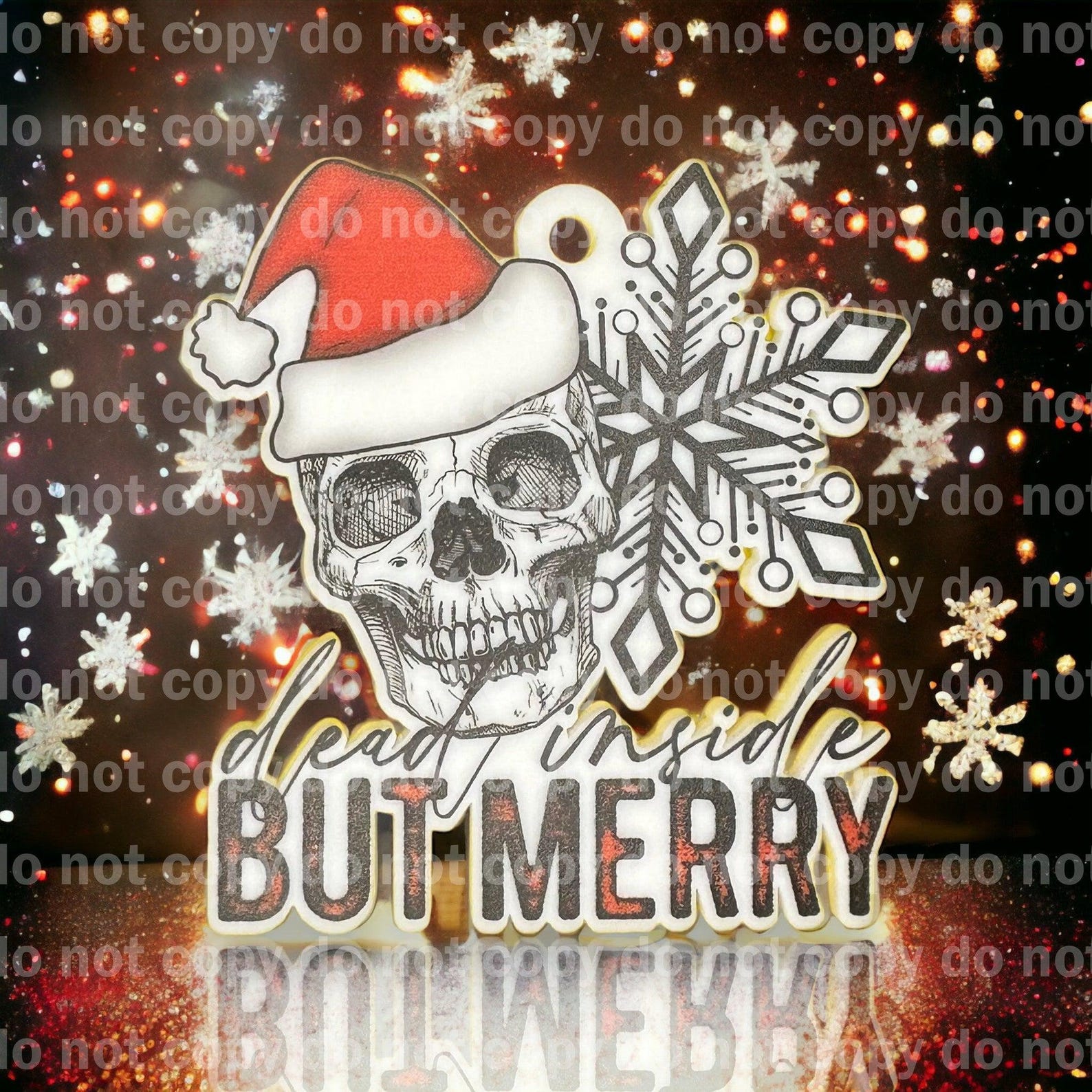 Dead Inside but Still Merry Skelly Santa Christmas Ornament Uv Print on ...