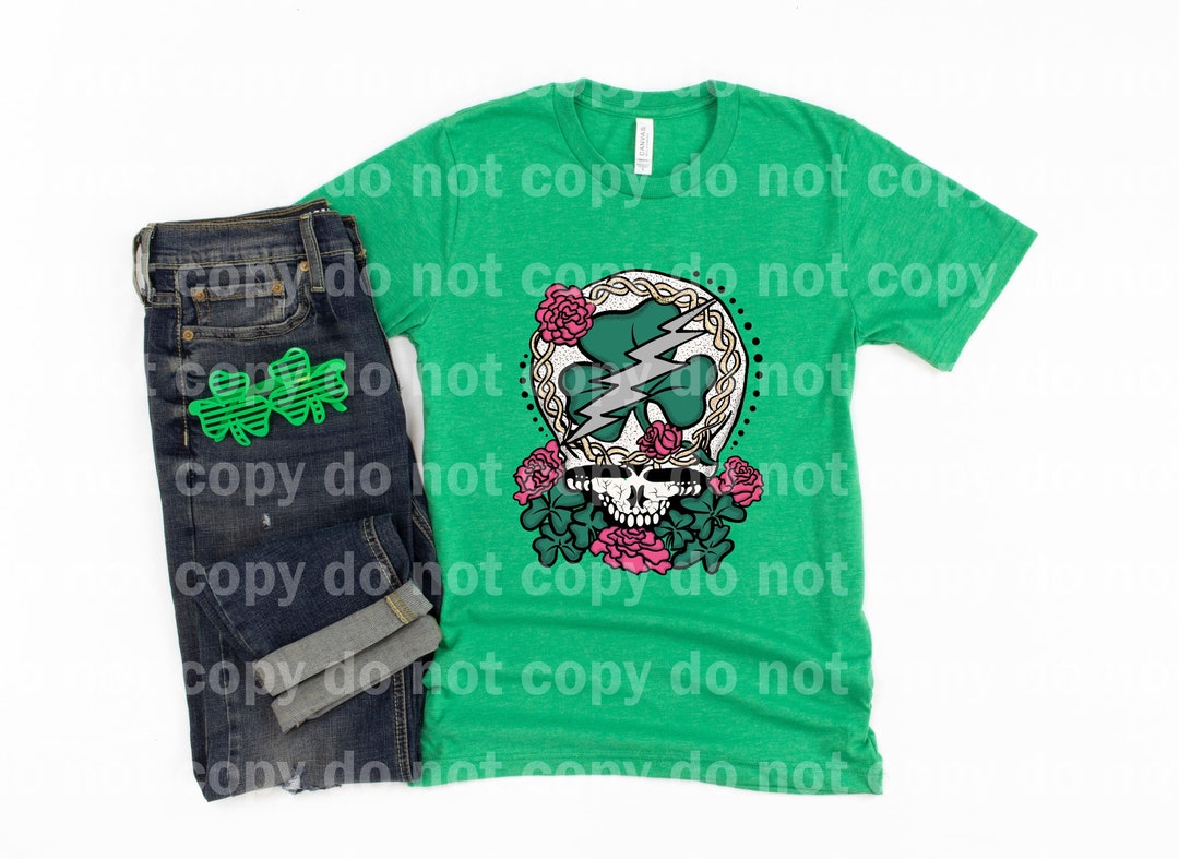 Dead Head Clover Skull Flower Dream Print Transfer - Etsy