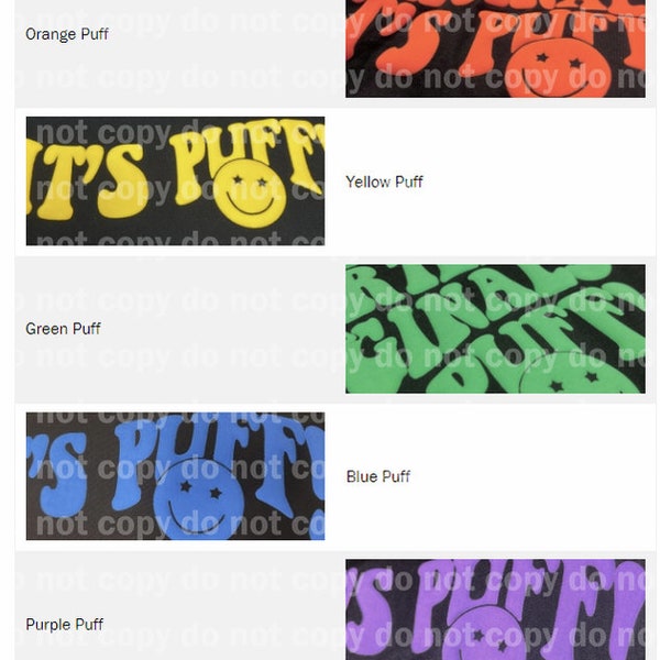 Custom Screen Print Puff Transfers - Etsy